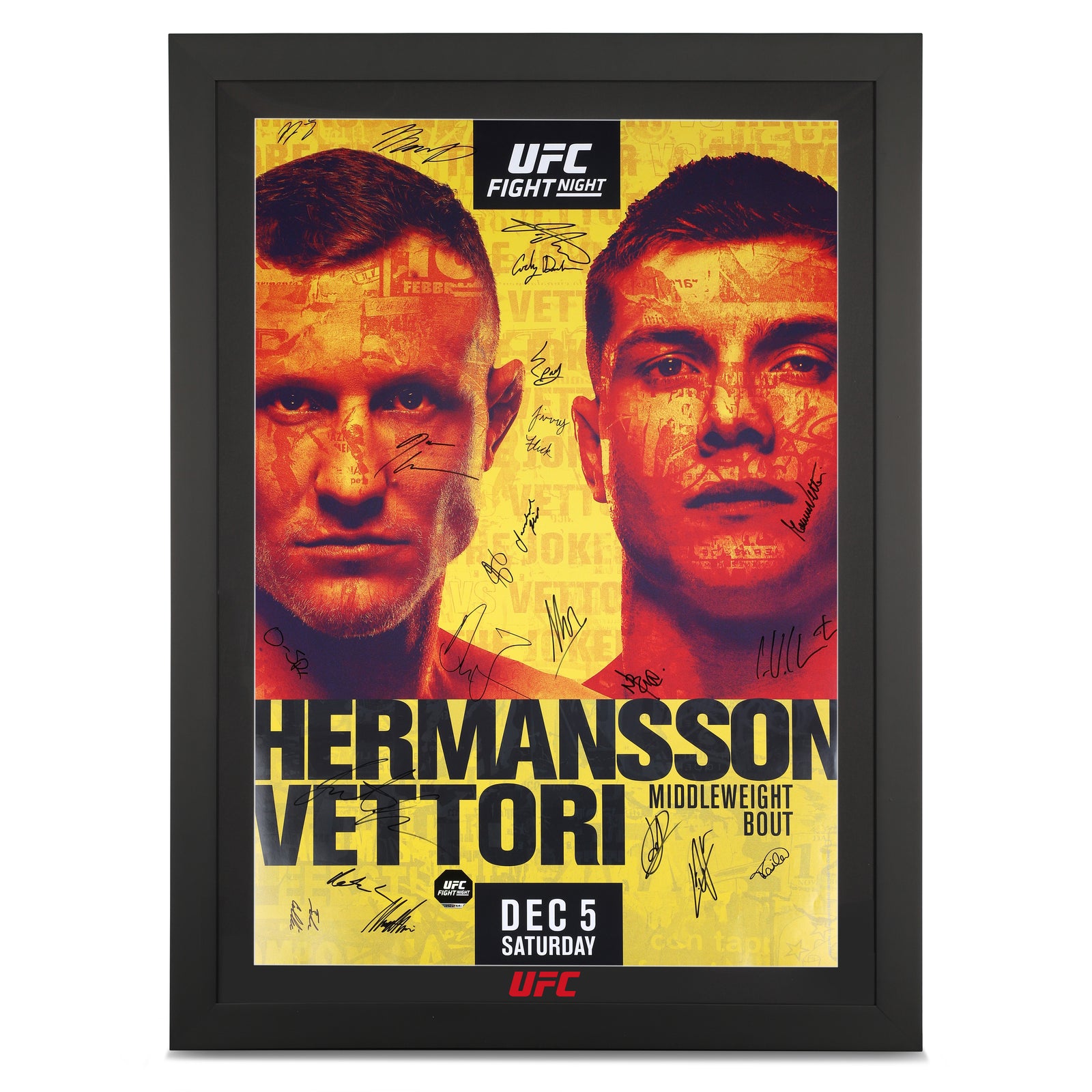 UFC Fight Night: Hermansson vs Vettori Autographed Event Poster