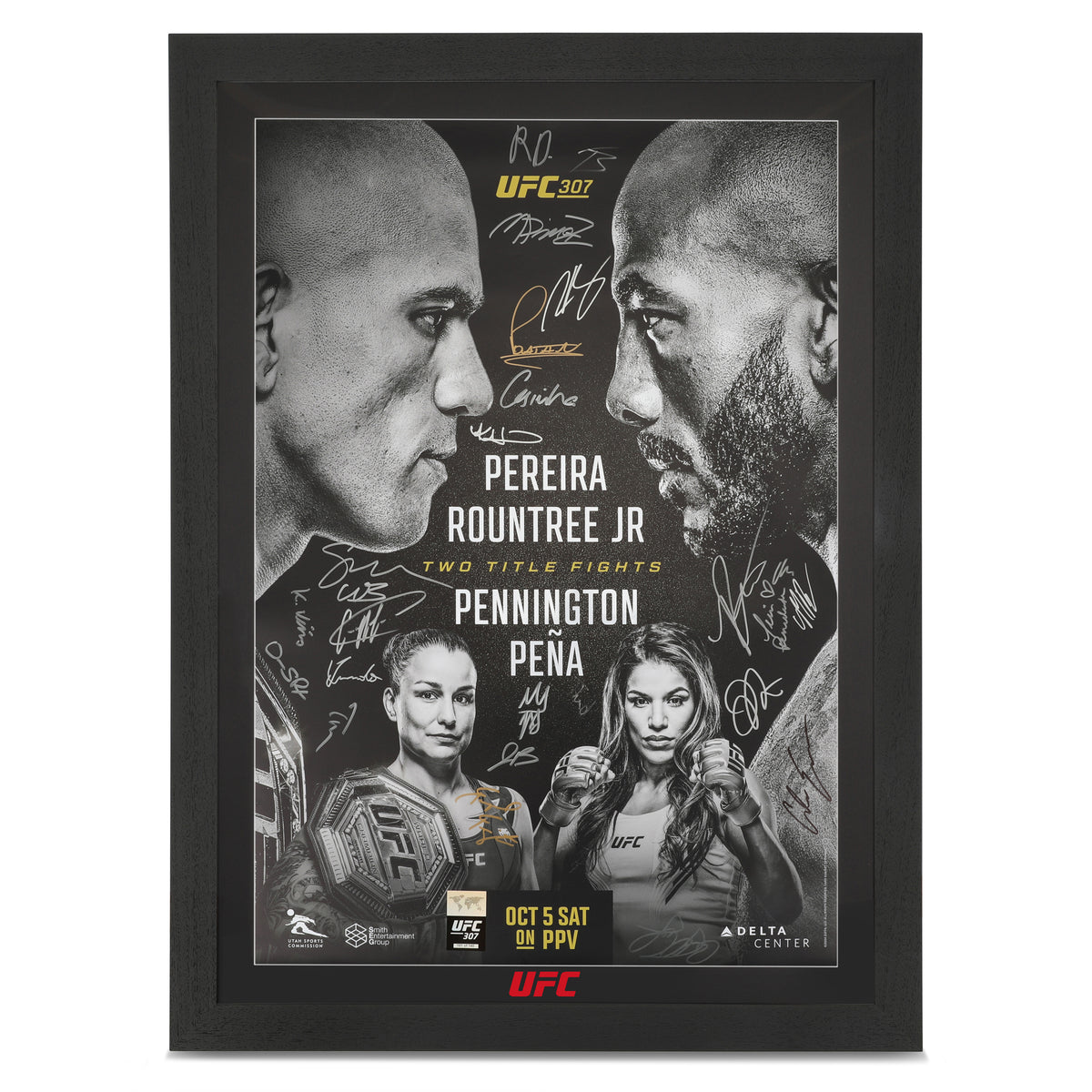 UFC 307: Alex Pereira vs Khalil Rountree Jr Autographed Event Poster ...